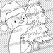 Digital Stamp Christmas Tree Penguin, Digi Winter Holiday, Bird Animal ...