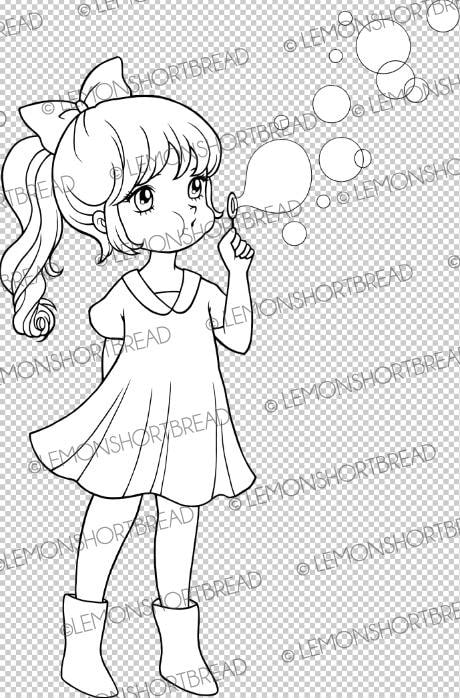 Blowing Bubbles Coloring Pages