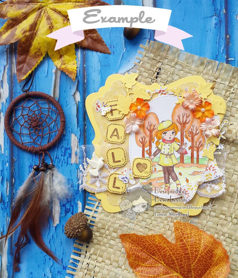 Digital Stamp Autumn is Here Girl Digi Fall Leaves Anime | Etsy