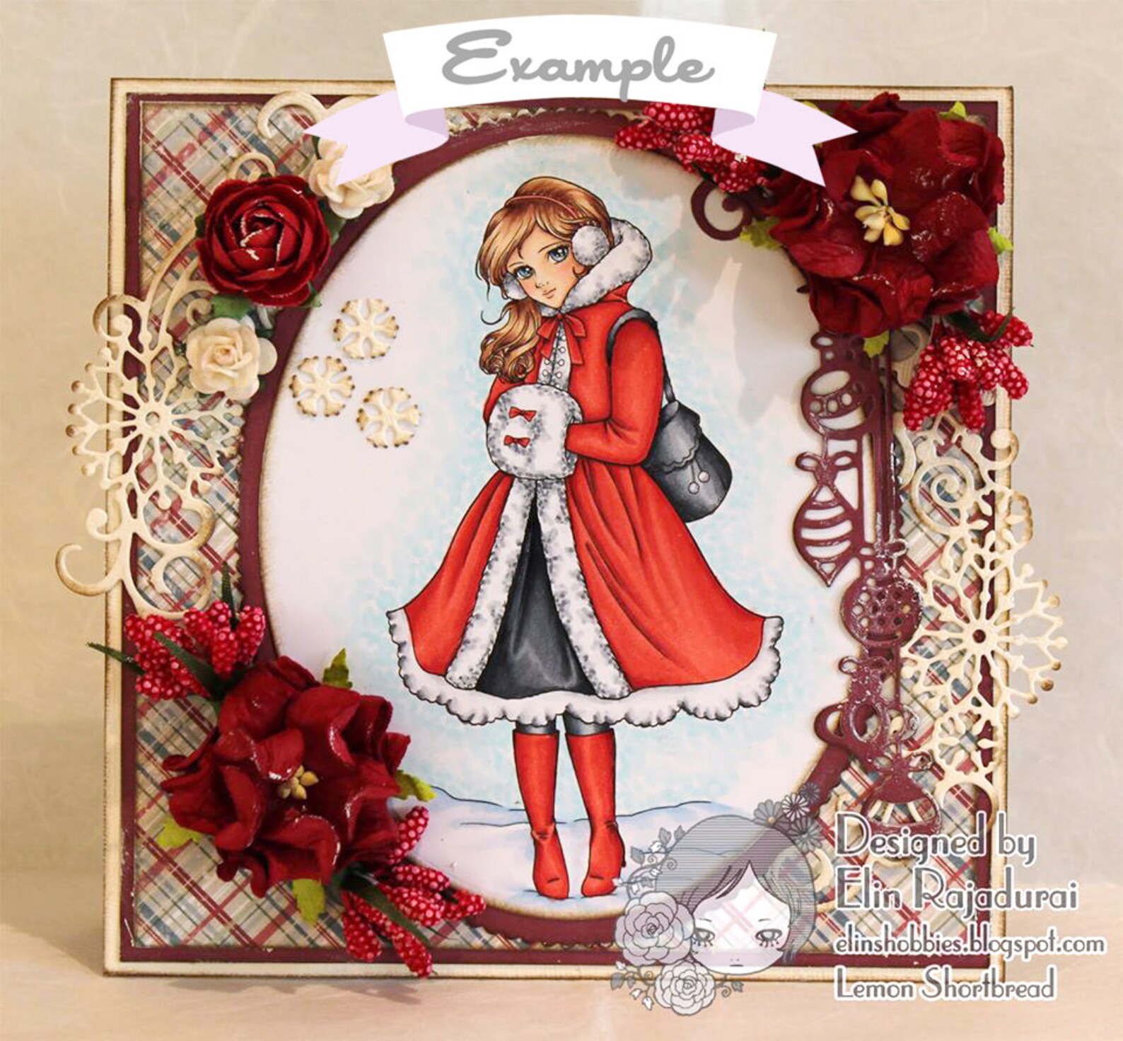 Digital Stamp Winter Snow Muff Girl, Digi Christmas Coloring Page ...