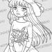 Digital Stamp Hat Bouquet Girl, Digi Download Coloirng Page, Flower ...