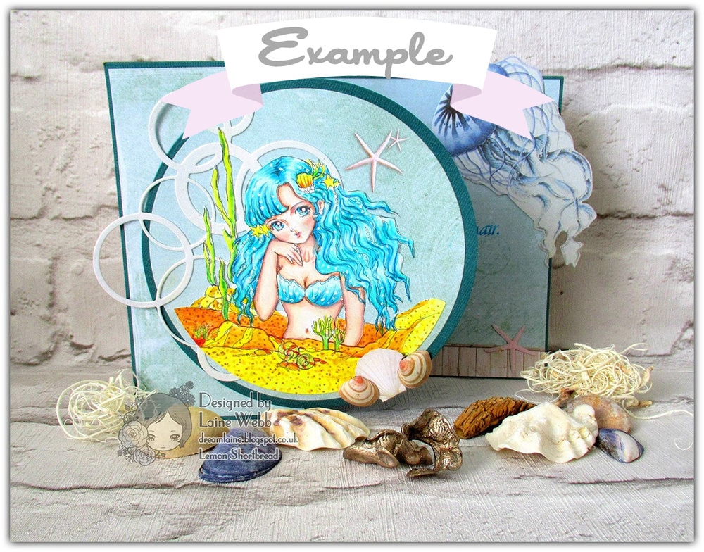 Digital Stamp Mermaid Shoujo, Digi Printable Coloring Page, Fantasy ...