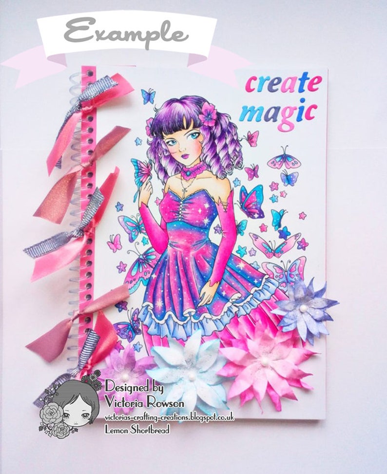 Printable Digital Coloring Page, Butterfly Scar Girl, Fantasy ...