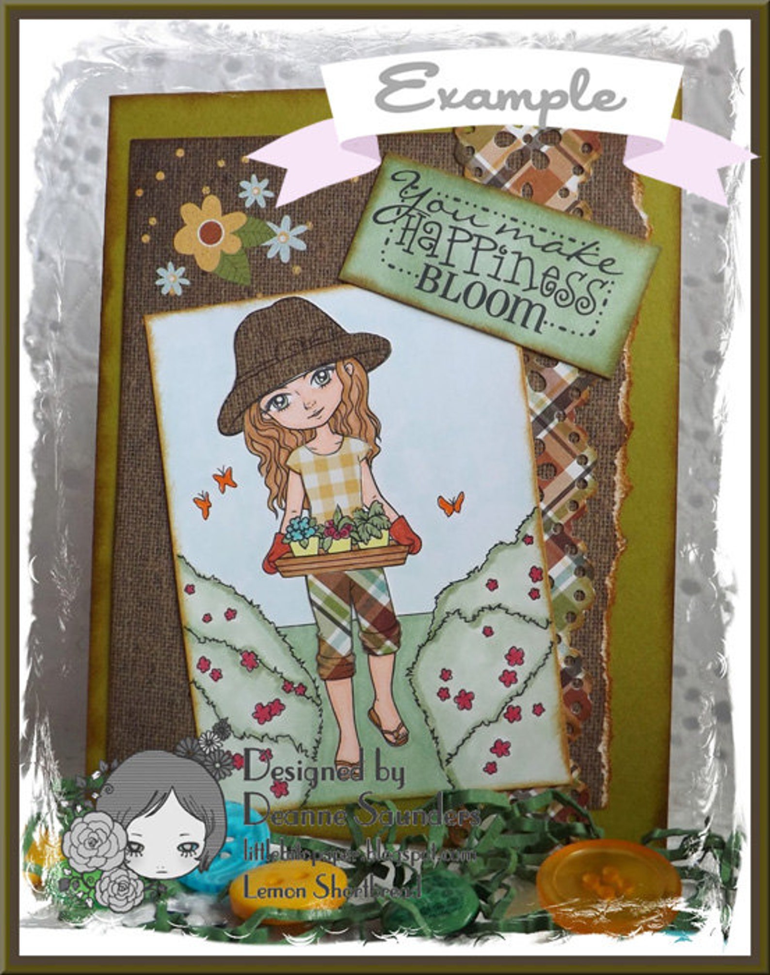 Digital Stamp Gardening Girl Digi Printable Colouring Page - Etsy