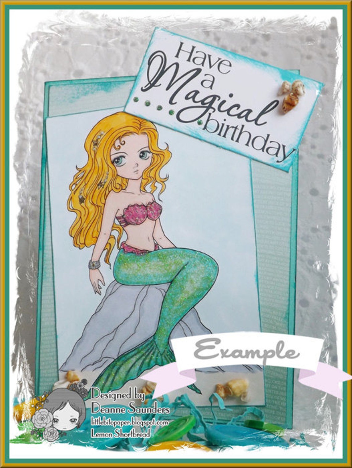 Digital Stamp Mermaid Glance Digi Coloring Page Fantasy - Etsy