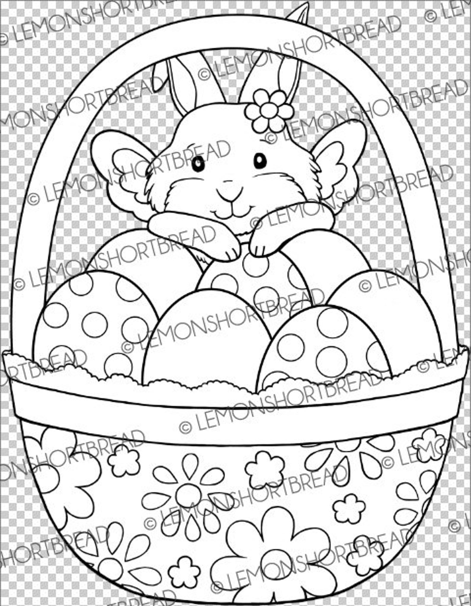 Easter Bunny Fairy Digital Stamp Digi Coloring Page Download | Etsy