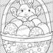Easter Bunny Fairy Digital Stamp, Digi Coloring Page Download, Cute ...