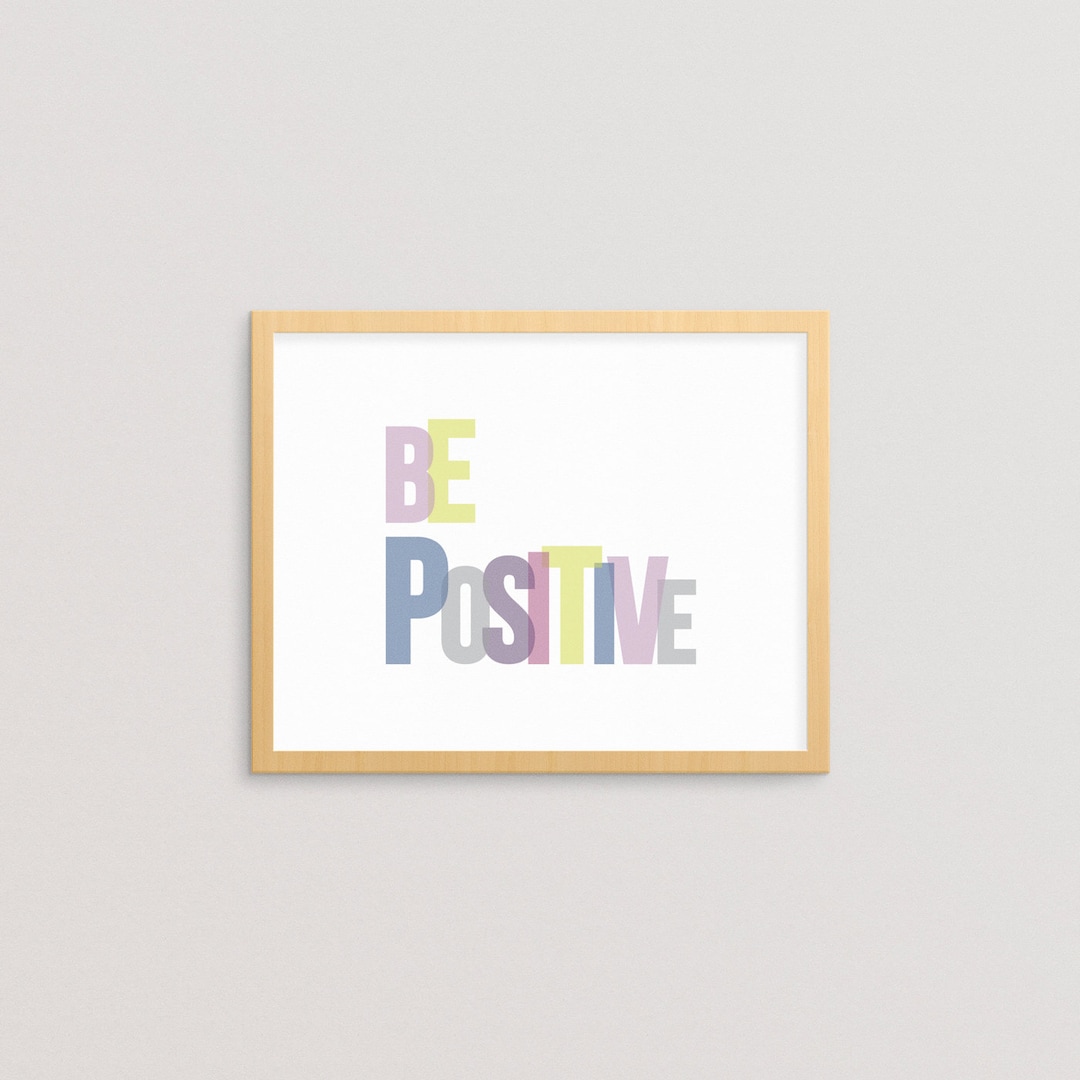 Be Positive - Printable, Word Art, Motivational Quote, Inspiration ...