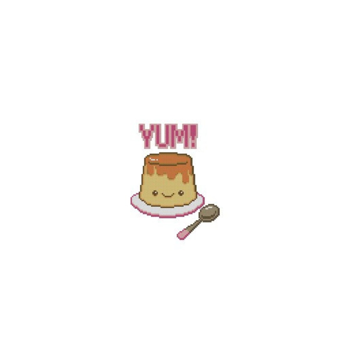 Cute Flan Counted Cross Stitch Chart Pattern PDF - Etsy