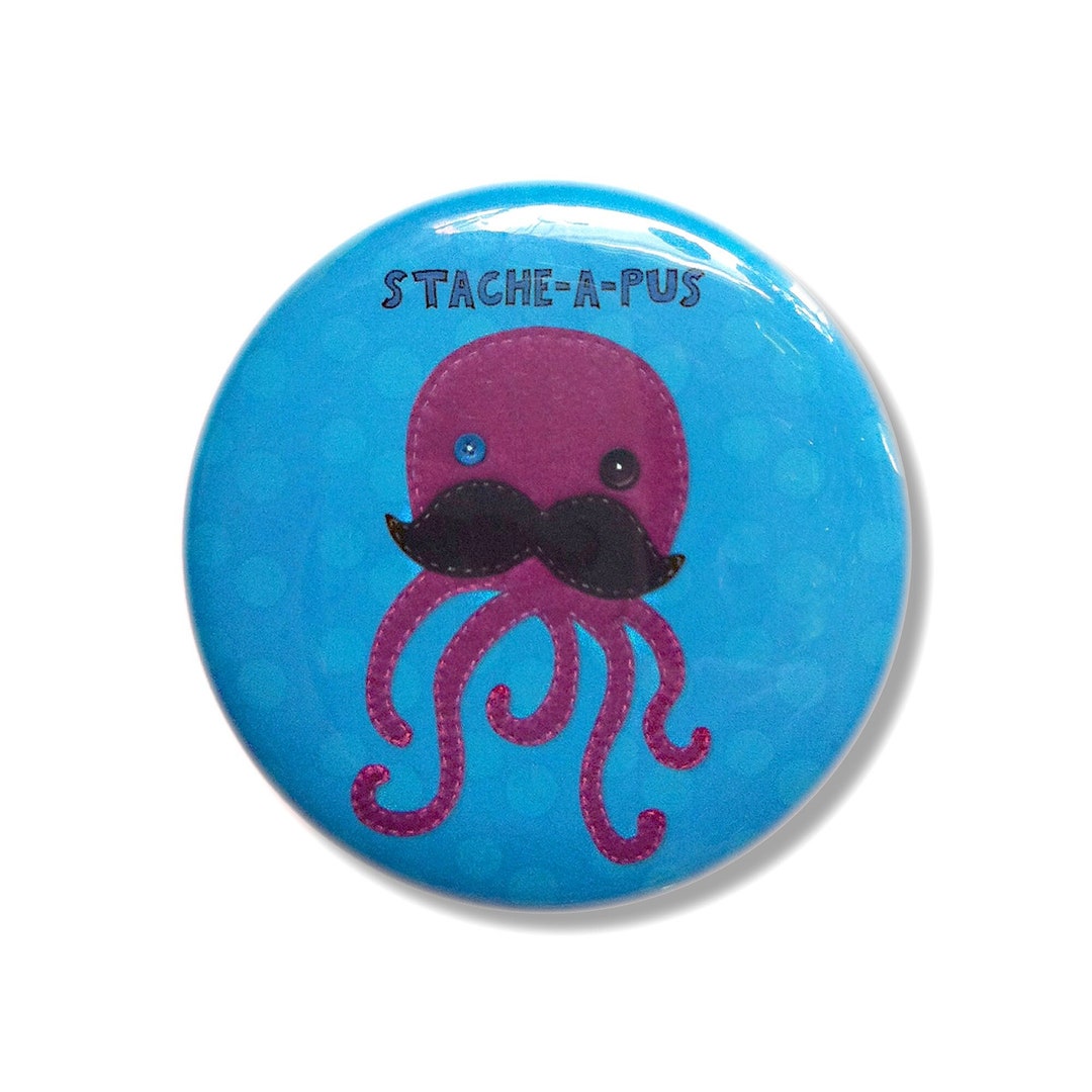 Mustache Octopus 2.25 Bottle Opener/keychain, Pocket Mirror, Magnet, or ...