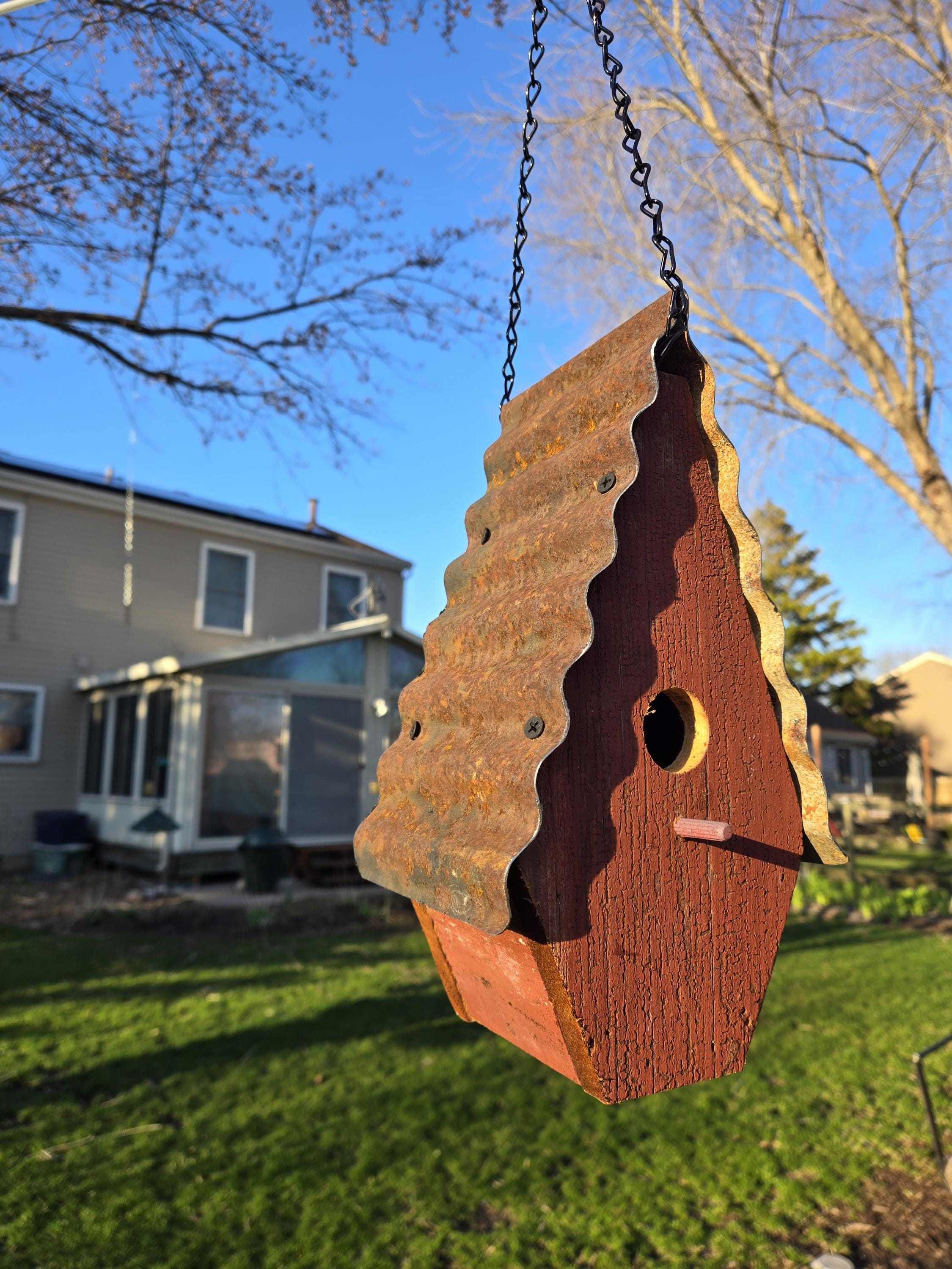 Barn Wood Bird House With Old Barn Metal Roofing - Etsy