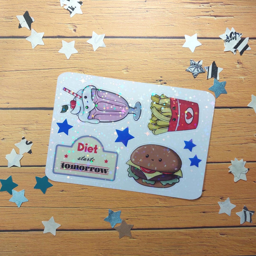 Sticker Sheet "american Diner", Kawaii Style, Retro Style, 8 Stickers ...