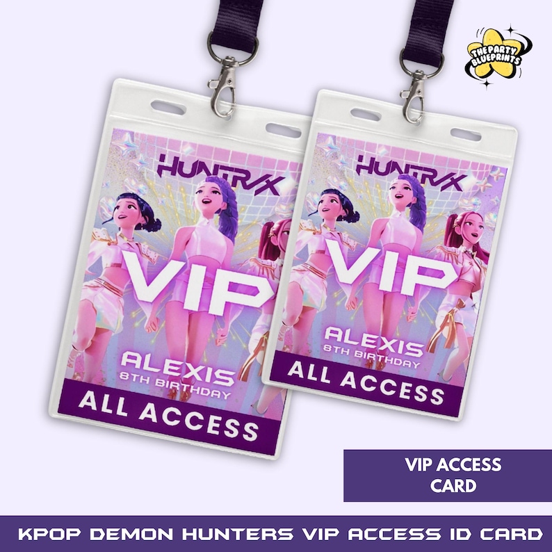 Kpop Demon Hunters VIP Access Card, Editable ID Canva Template, Kpop ...