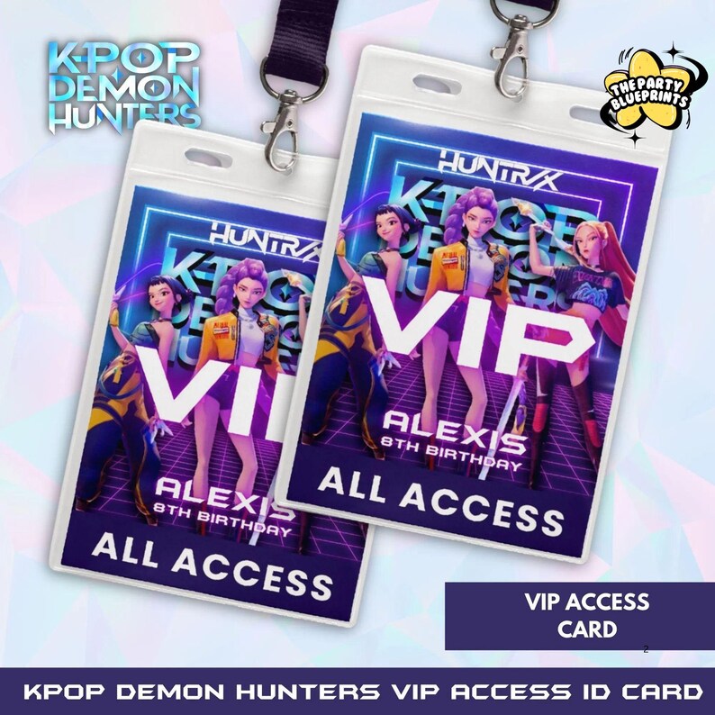 Kpop Demon Hunters VIP Pass, Editable Canva Template | Kpop Demon ...