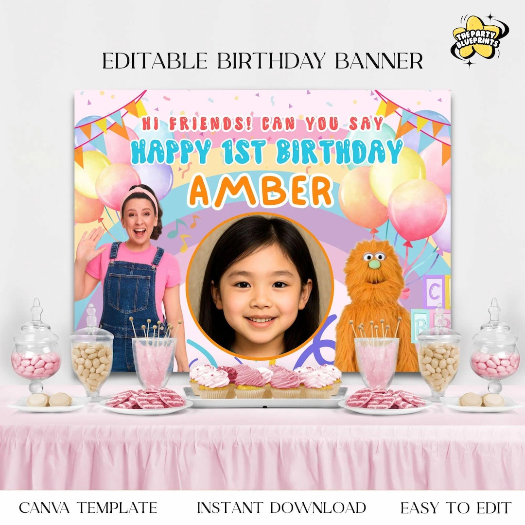 Ms. Rachel Birthday Party Banner: Kids Backdrop (digital Download ...