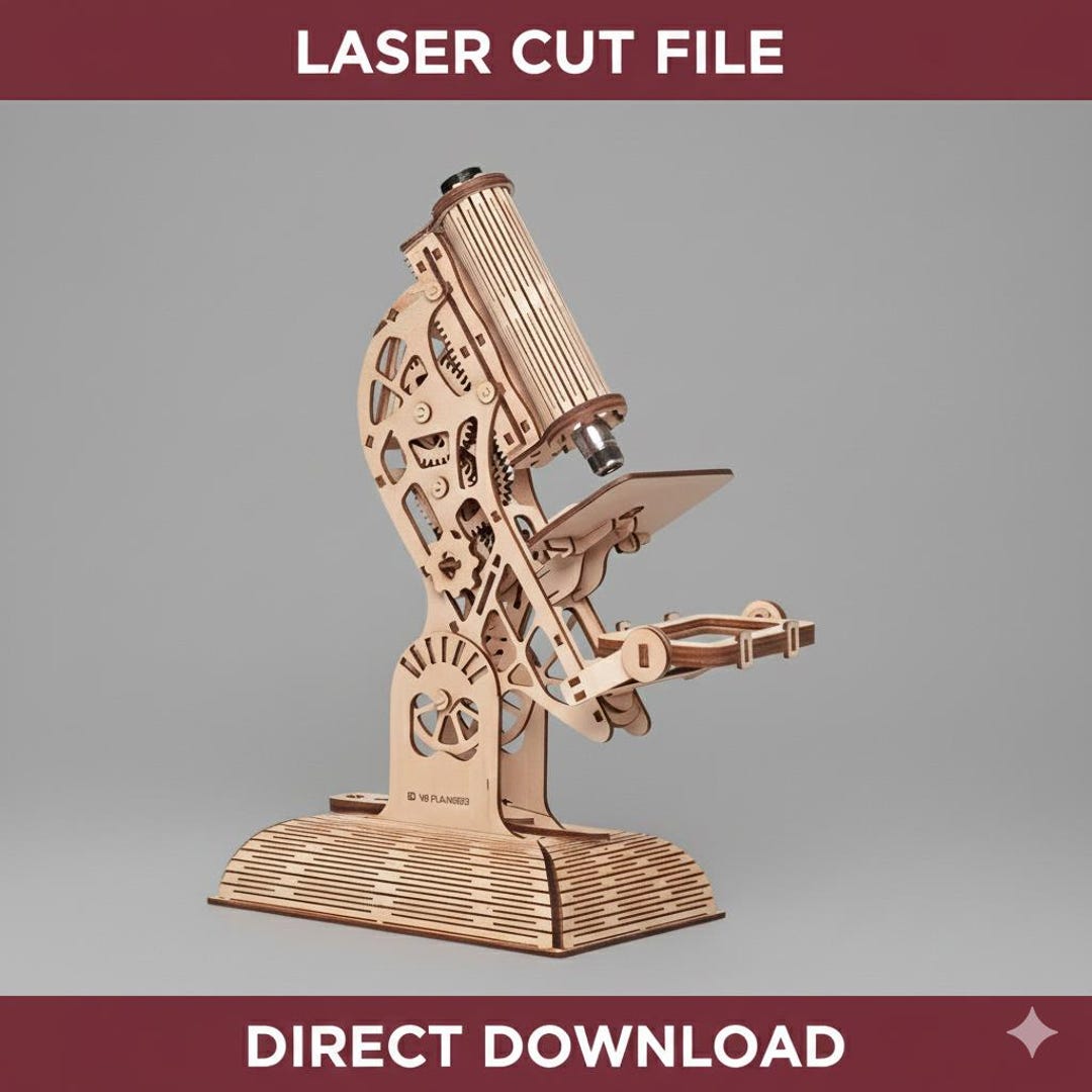 Laser Cut Wood Microscope Model Kit - Intricate DIY Science Decor ...