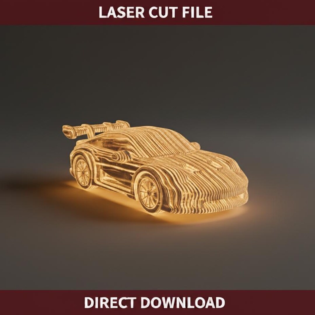 Porsche GT3 RS Laser Cut File, Sliceform Car Model (svg, Dxf, Ai) - Etsy