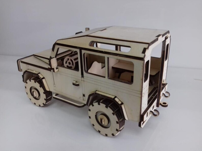 Land Rover Defender Laser Cut File: 3D Wood Model (3mm) - Commercial ...