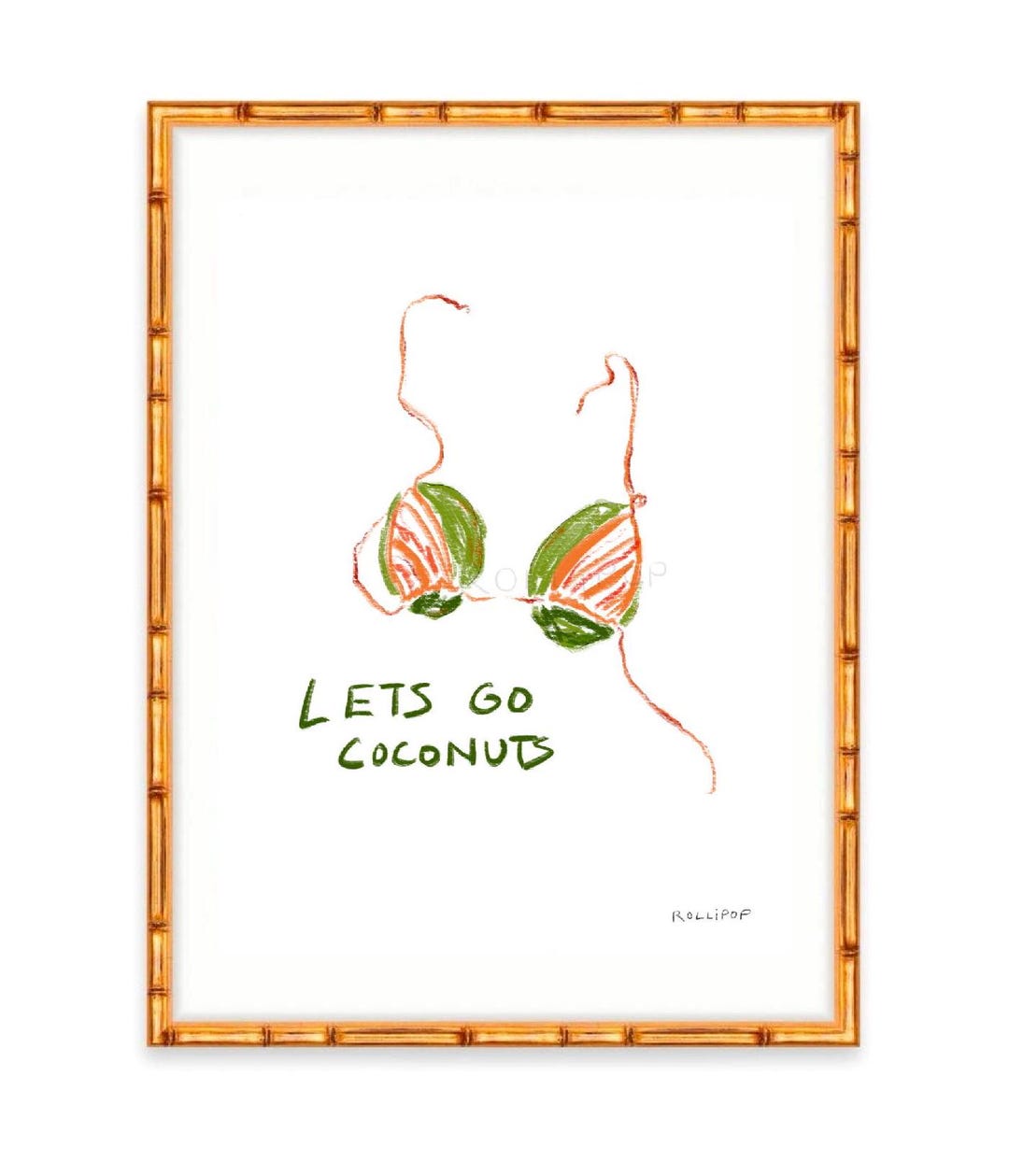Let’s Go Coconuts Art Print, Beach Art Print, Coastal Decor, Coastal ...