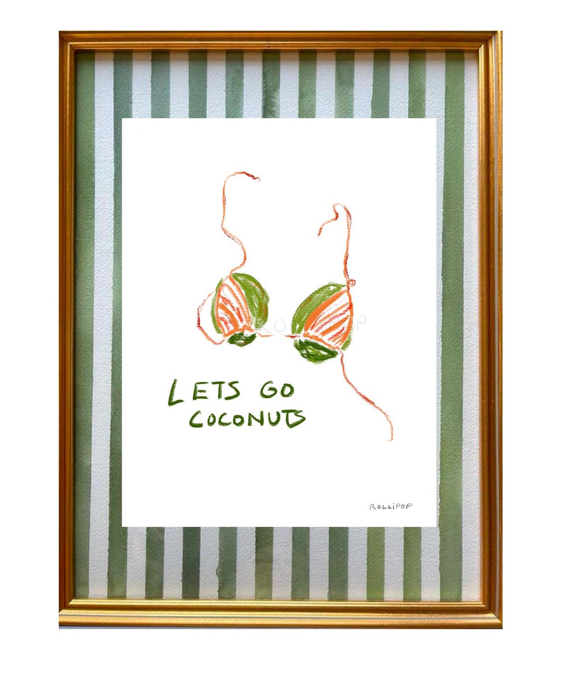 Let’s Go Coconuts Art Print, Beach Art Print, Coastal Decor, Coastal ...