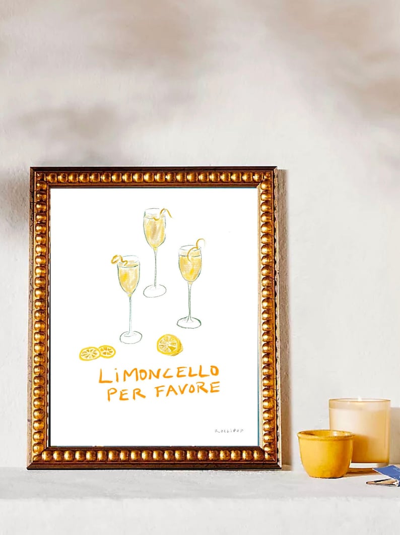 Limoncello per Favore Art Print, Italian Kitchen Bar Decor - Etsy