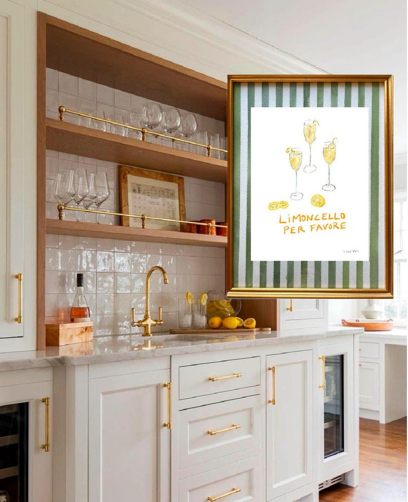 Limoncello Art Print, Italian Art, Cocktail, Kitchen Decor, Chic Art ...