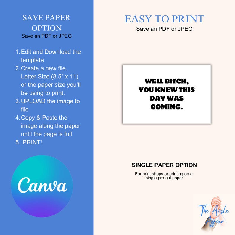 Funny Bridesmaid Proposal Card Template: Personalized Wedding Humor ...