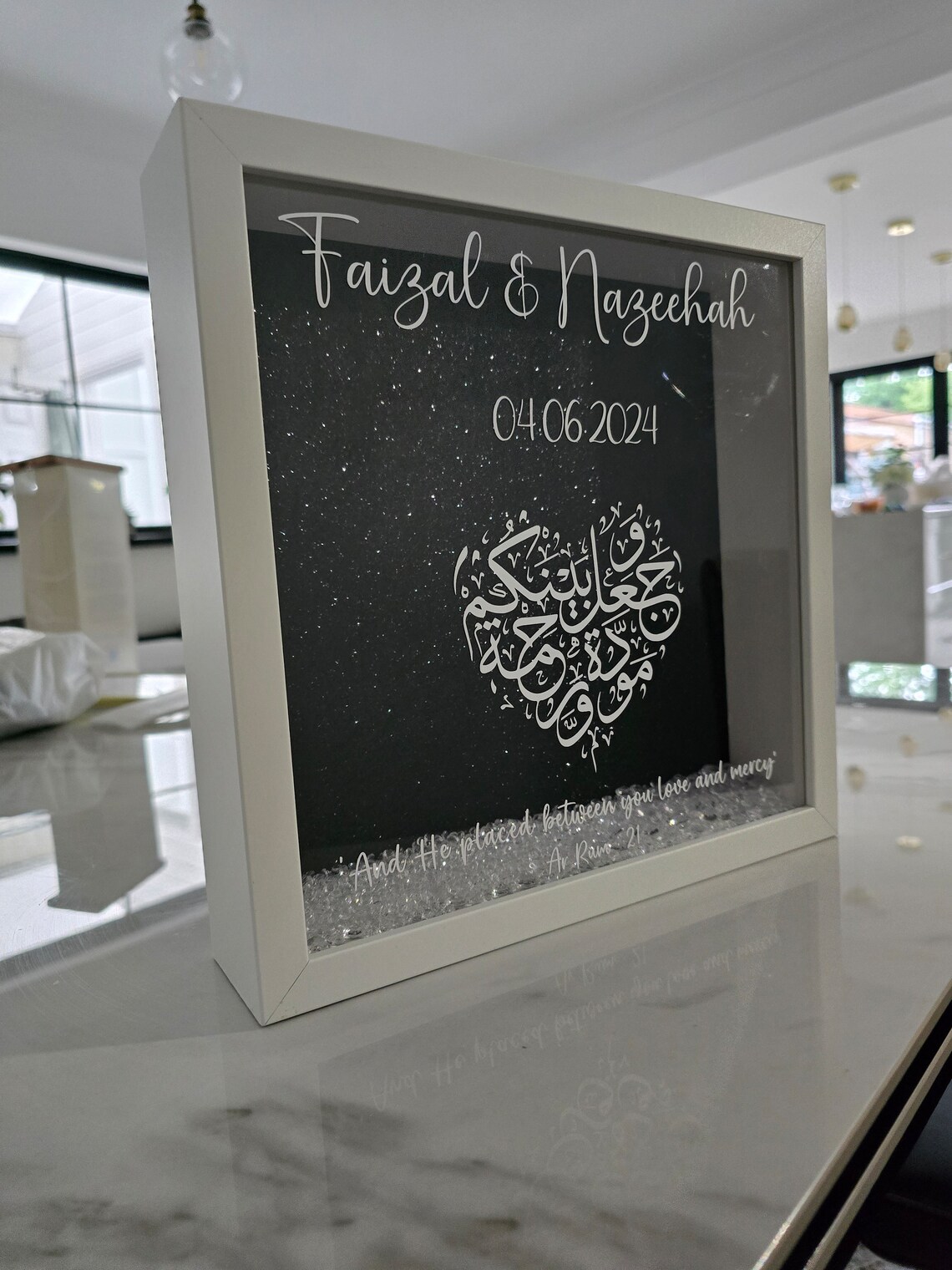 Personalised Wedding Frame Couples Shadow Box Frame Nikkah Gift ...