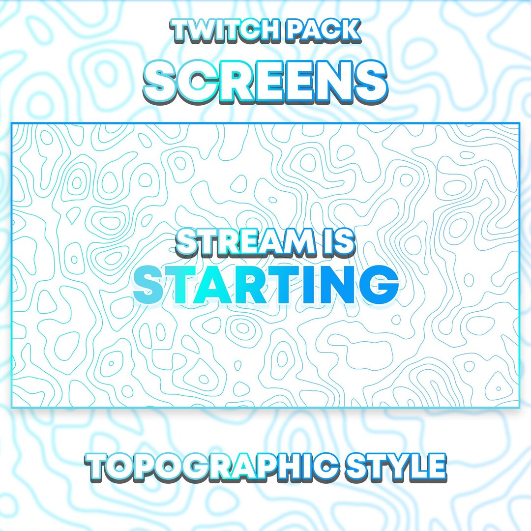 Blue Topographic Stream Banner Screen Packs for Twitch, Youtube, Kick ...
