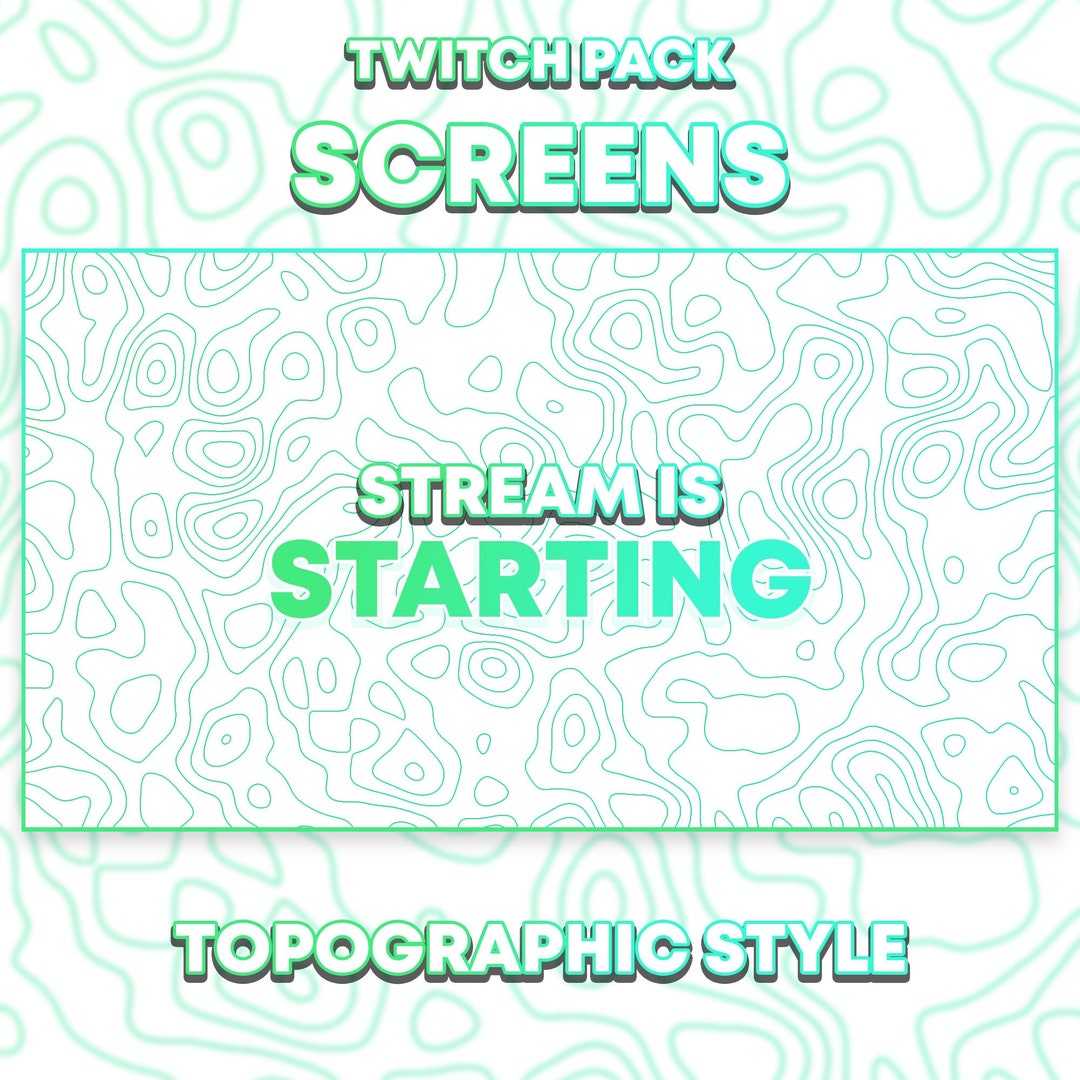 Green Topographic Stream Banner Screen Packs for Twitch, Youtube, Kick ...