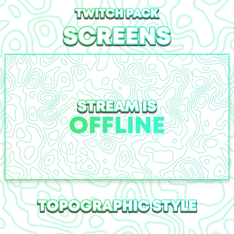 Green Topographic Stream Banner Screen Packs for Twitch, Youtube, Kick ...