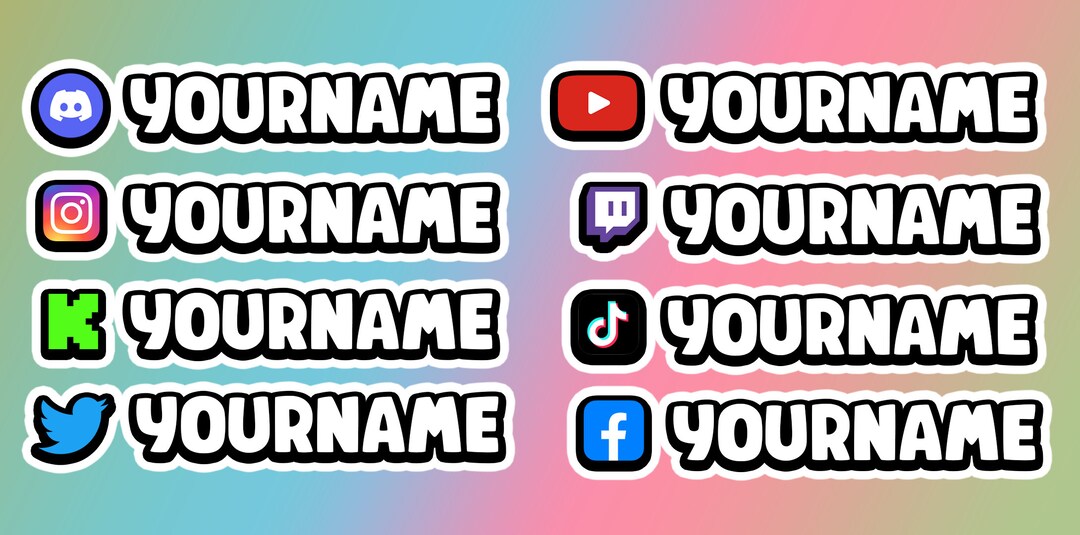 Social Media Name Overlay - Etsy