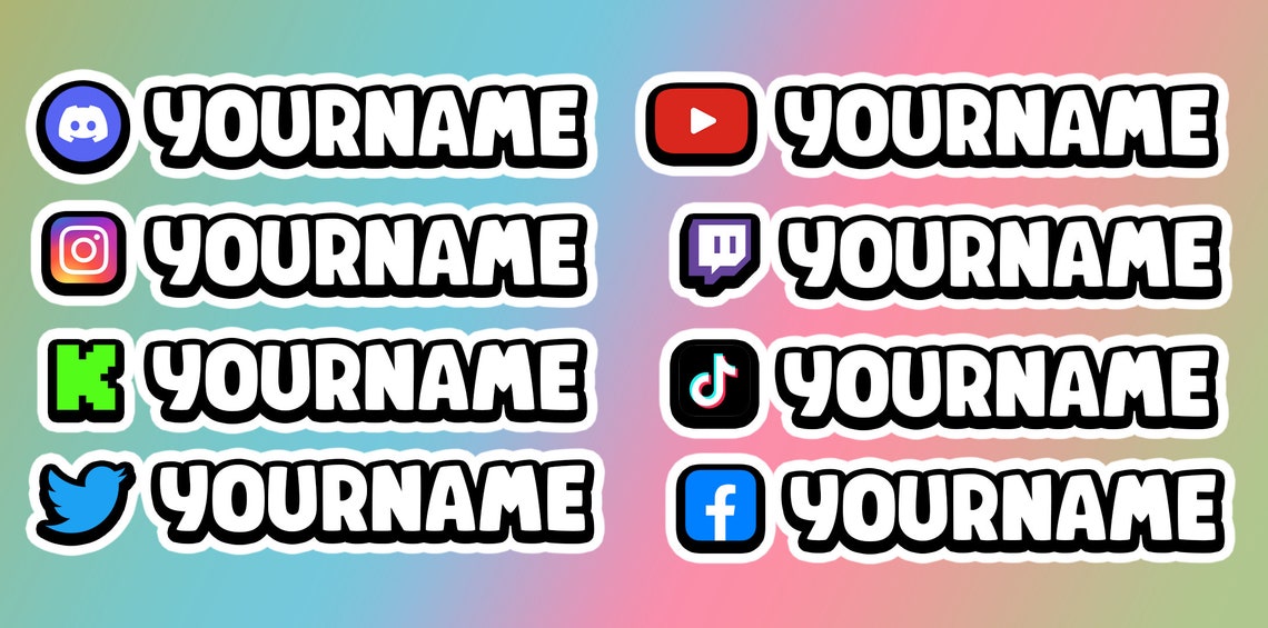 Social Media Name Overlay - Etsy