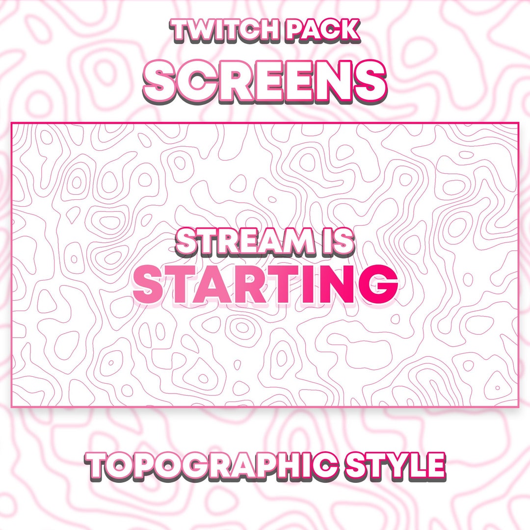 Pink Topographic Stream Banner Screen Packs for Twitch, Youtube, Kick ...