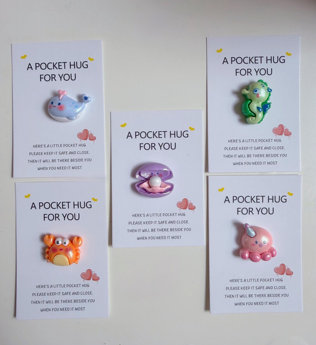 Under the Sea Creature Pocket Hug Card, Inspirational Gift - Etsy