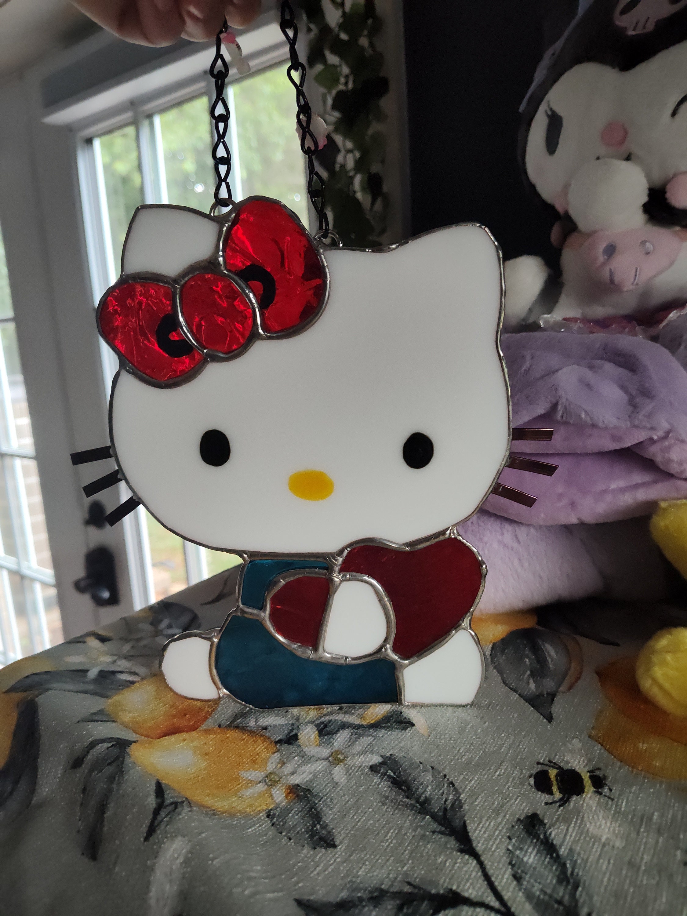 Hello Kitty Stained Glass Suncatcher - Etsy