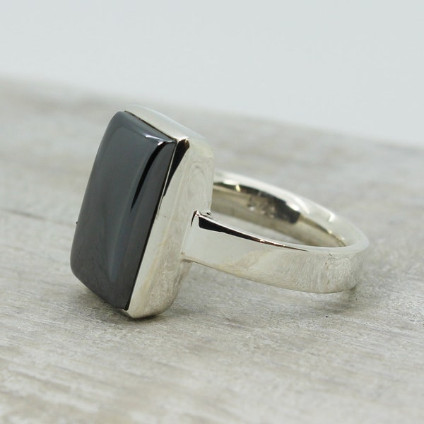 Hematite Silver Ring - Etsy