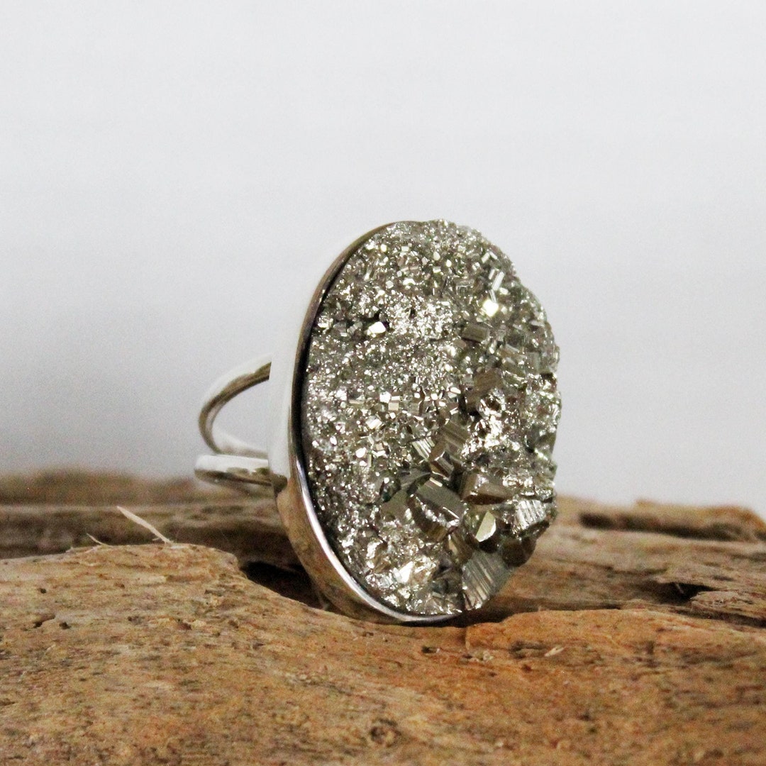 Gorgeous Stone... Big Pyrite Ring Oval Shape Cab Big Raw Stone All ...