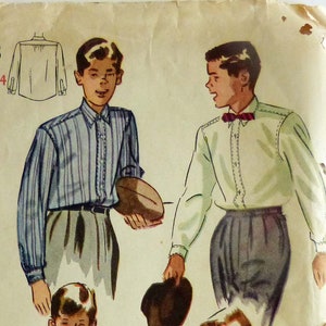 Simplicity 2543 Vintage Sewing Pattern Boy's Shirt 1948 - Etsy