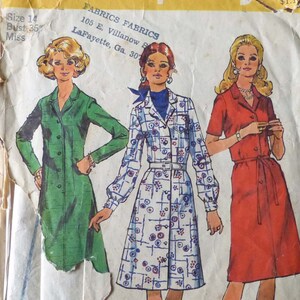 Simplicity 9703 Vintage Sewing Pattern Women's Shirt Dress | Etsy