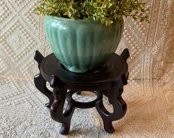 Dark Mahogany Wooden Asian Fish Bowl Pedestal Stand 7.75" Platform - Etsy