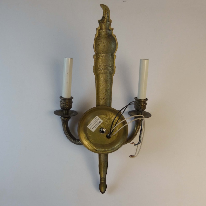 Flaming Torch Brass Wall Sconce 2 Lights Electric Wired Working - Etsy
