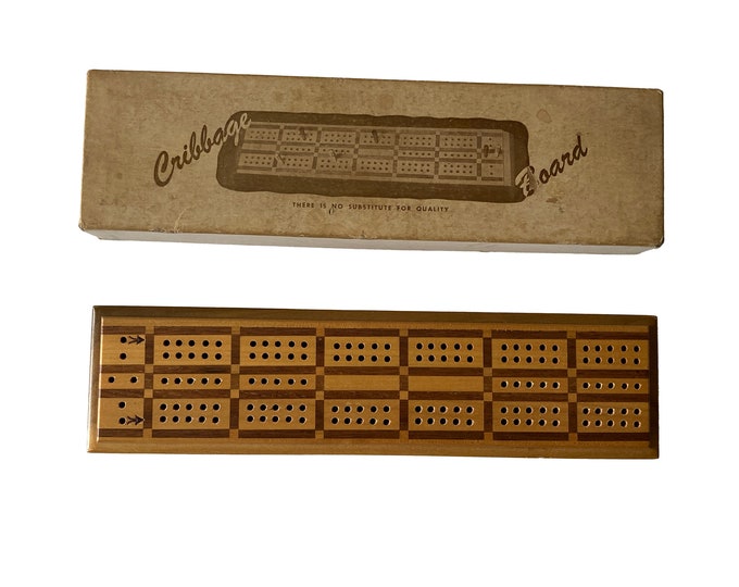 Wooden Cribbage Board Horn Mccrillis No C-230 in Original Box Vintage ...