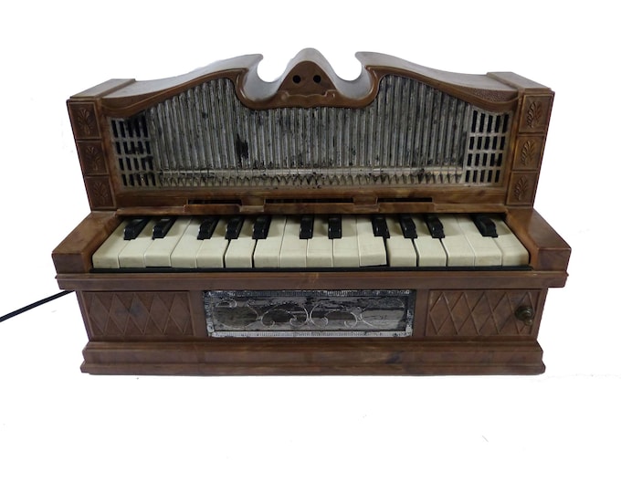 Emenee Vintage Electric Toy Golden Pipe Organ Working With on /off ...