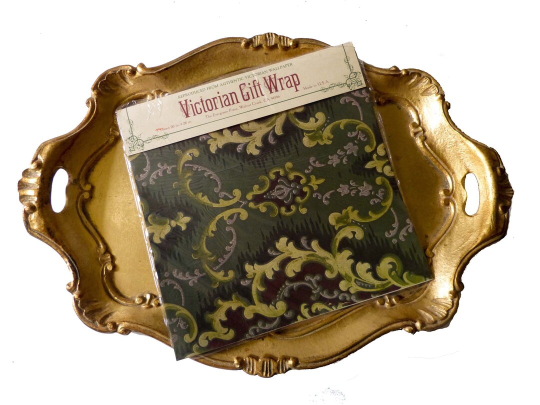 The Evergreen Press Victorian Wallpaper Gift Wrap Package of 3 Sheets ...