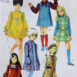 Simplicity Vintage Pattern 8373 Child Dress Jumper & Scarf | Etsy