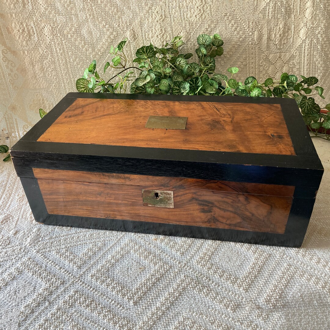 Antique Lap Desk Sloped Writing Box Compartments & Drawers - Etsy