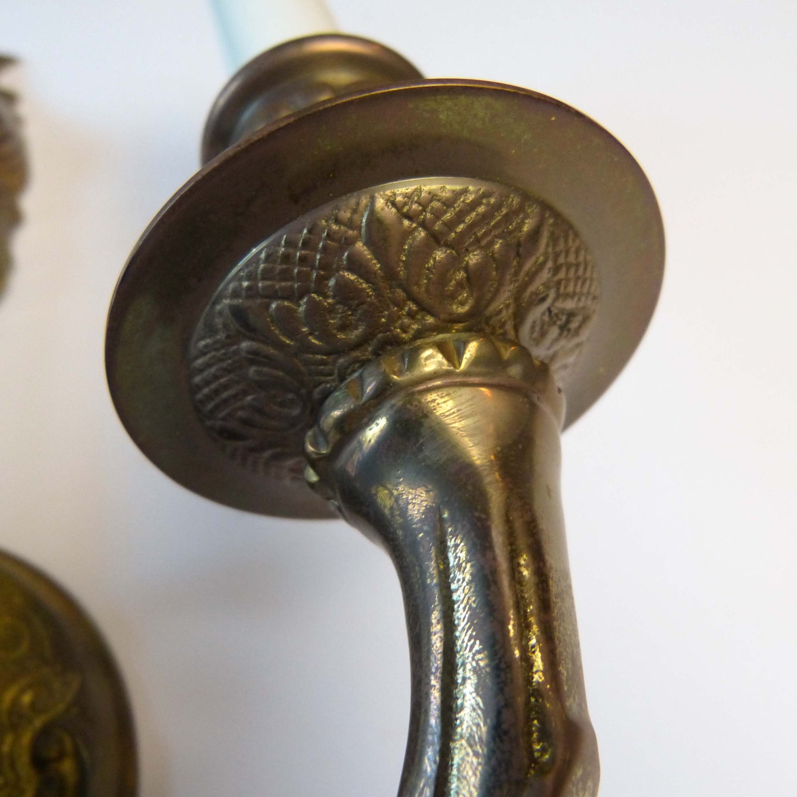 Flaming Torch Brass Wall Sconce 2 Lights Electric Wired Working - Etsy