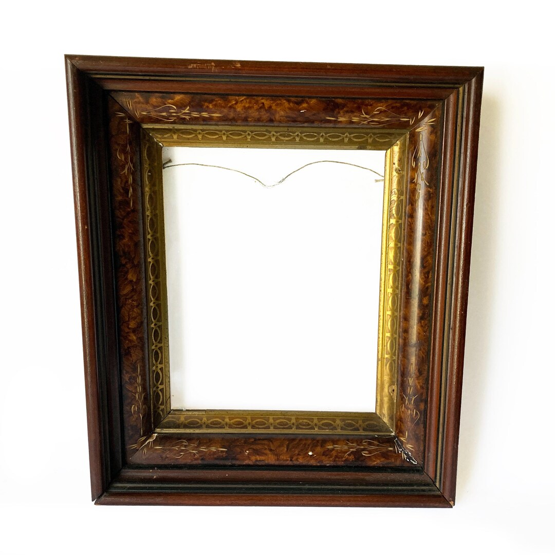 Antique Victorian Deep Set Frame Gold & Patterned Border 8x10 - Etsy