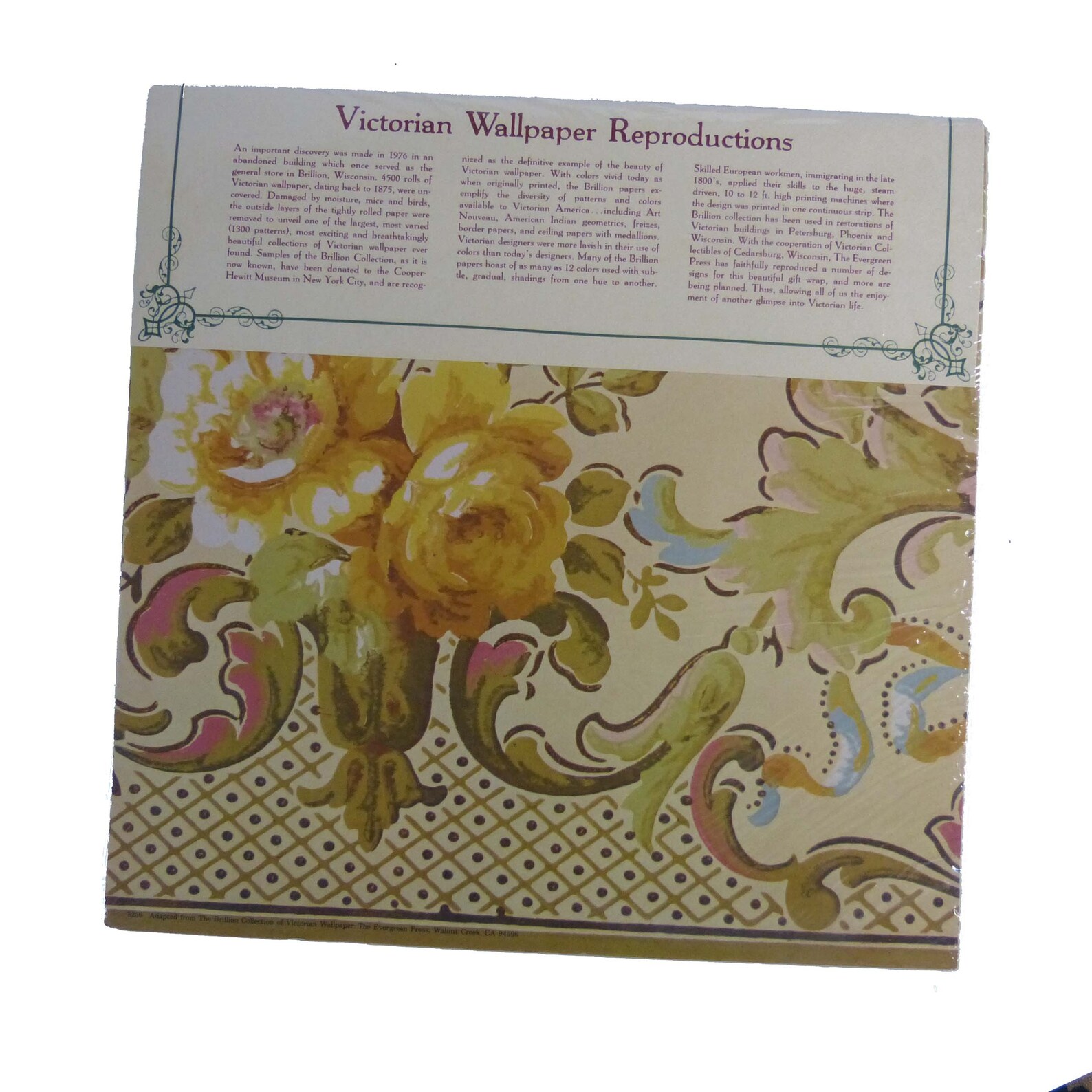 The Evergreen Press Victorian Wallpaper Gift Wrap Package of 3 Sheets ...